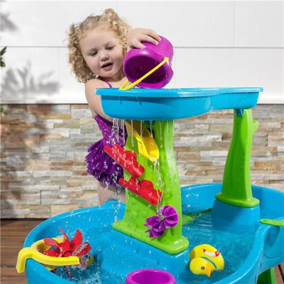 Toys | Kids Rain Shower Splash Pond Toddler Water Table Water Sensory ...